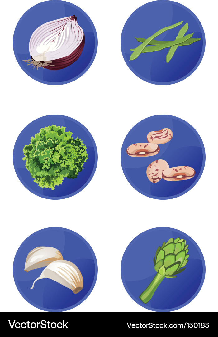 Fresh Vegetable Icons Royalty Free Vector Image