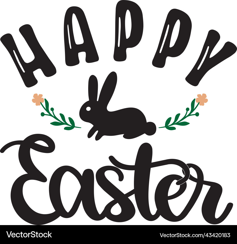 Happy easter 3 Royalty Free Vector Image - VectorStock