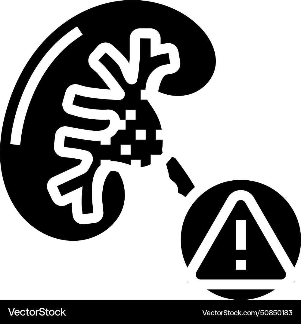 Hydronephrosis urology glyph icon Royalty Free Vector Image