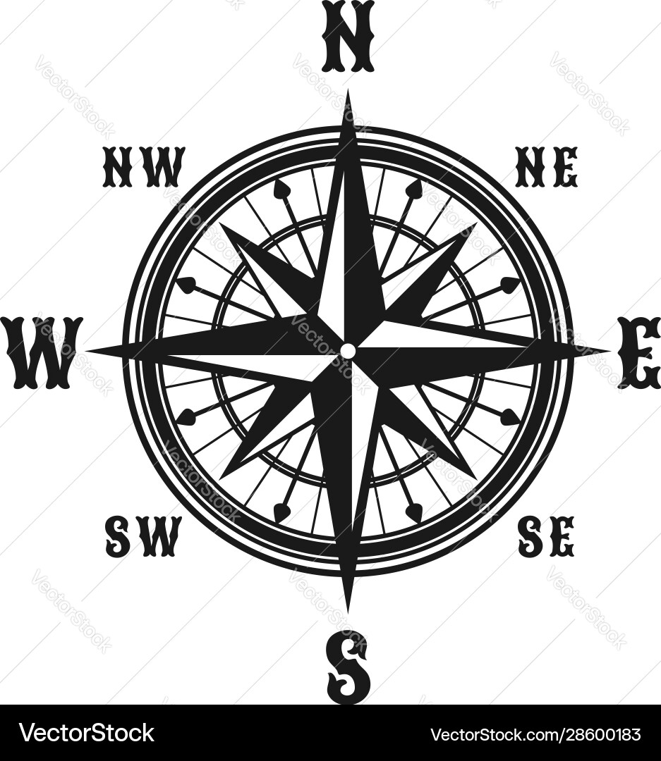 Icon marine nautical navigation compass Royalty Free Vector