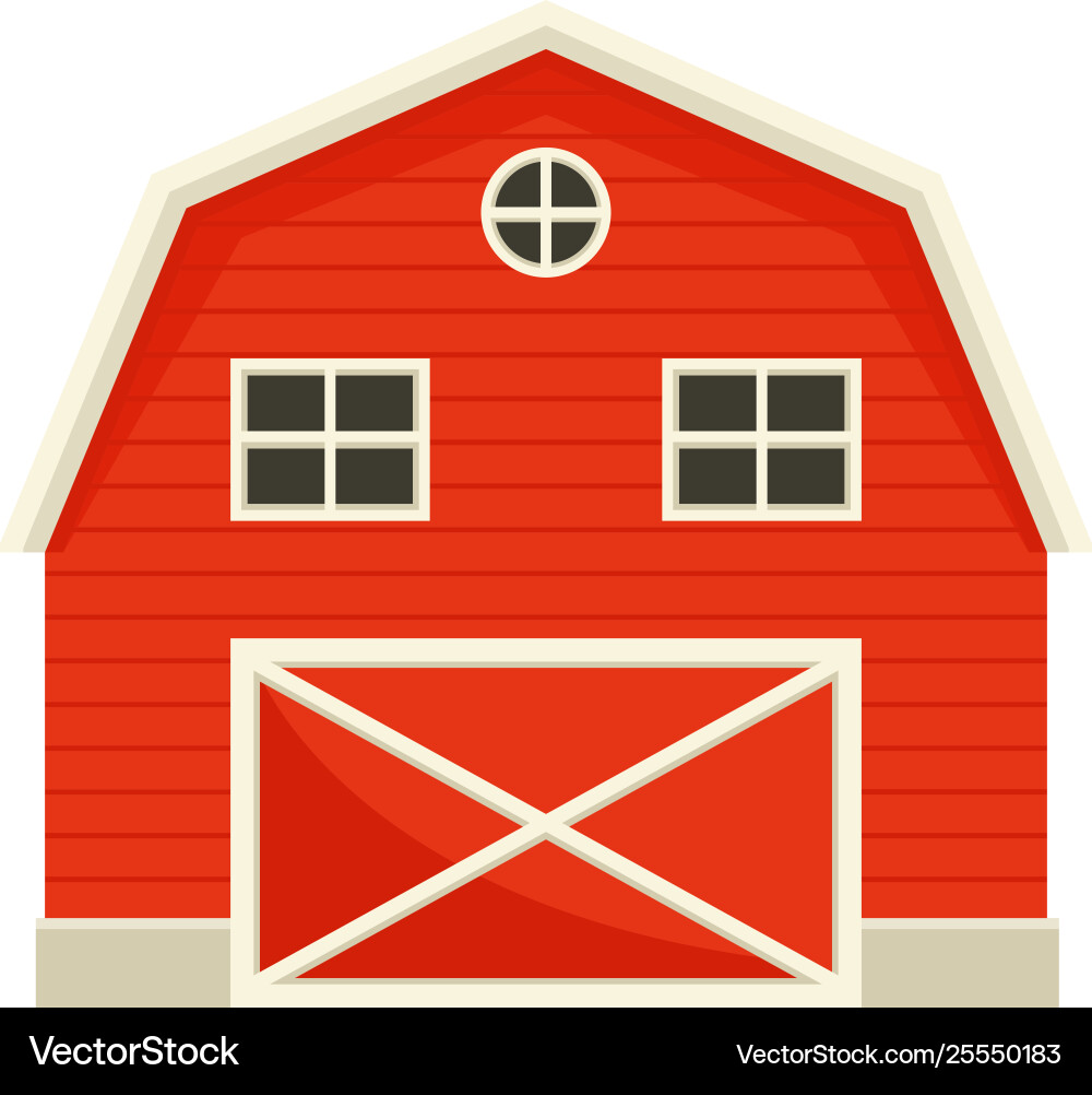 Large wooden red barn Royalty Free Vector Image
