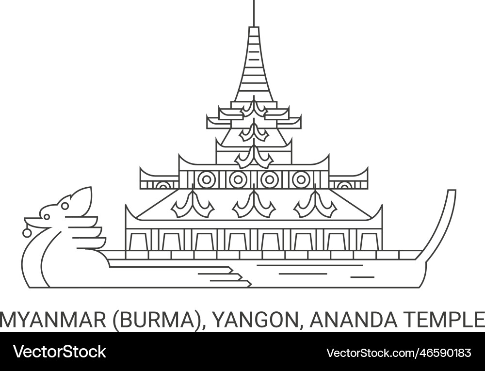 Myanmar burma yangon ananda temple travel Vector Image