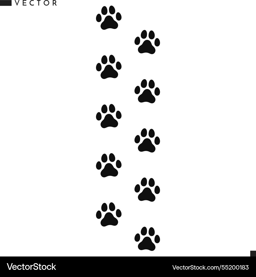 Siamese cat paw print Royalty Free Vector Image