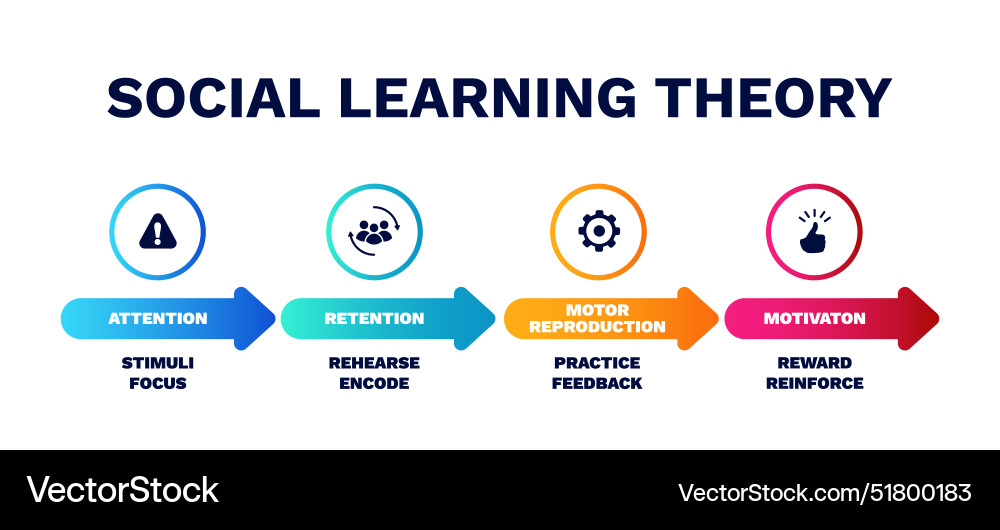 Social learning theory development knowledge Vector Image