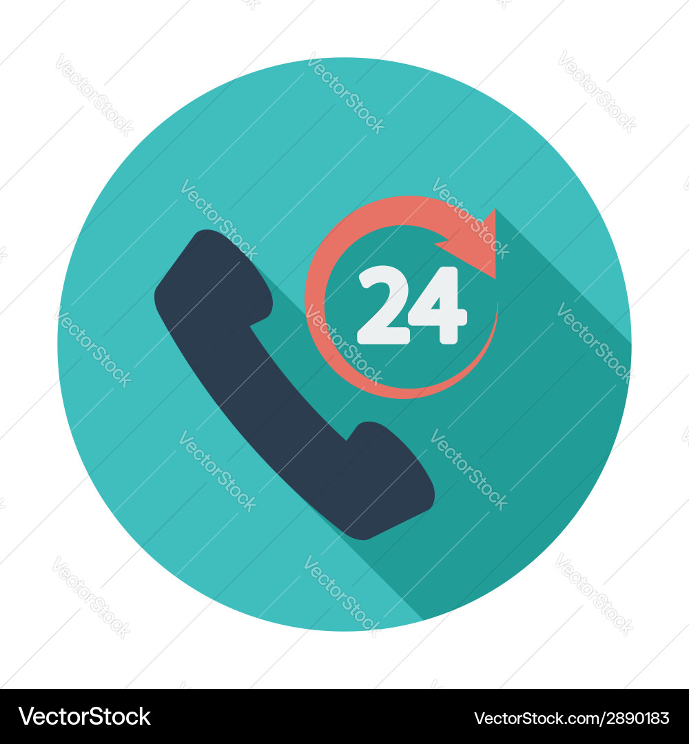 Support 24 hours Royalty Free Vector Image - VectorStock