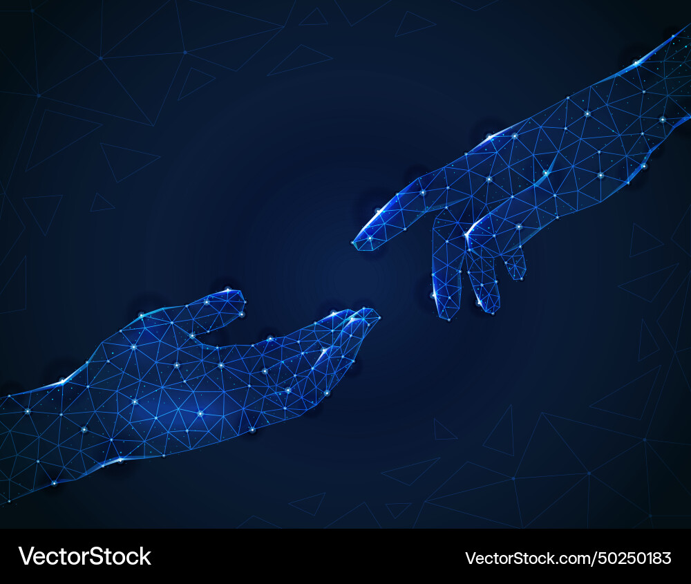 Two hands pointing one each other Royalty Free Vector Image