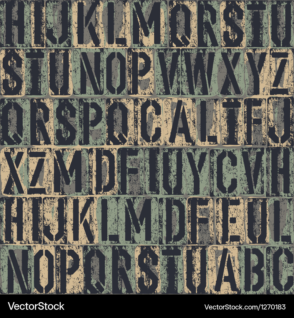 Vintage Block Letter Background Royalty Free Vector Image