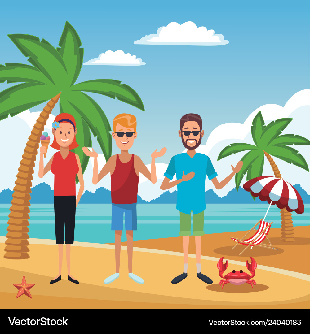 Young friends cartoon Royalty Free Vector Image