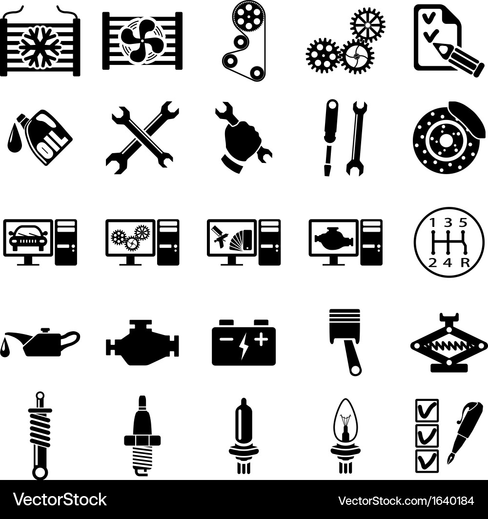 Automotive Repair Icons Set Royalty Free Vector Image