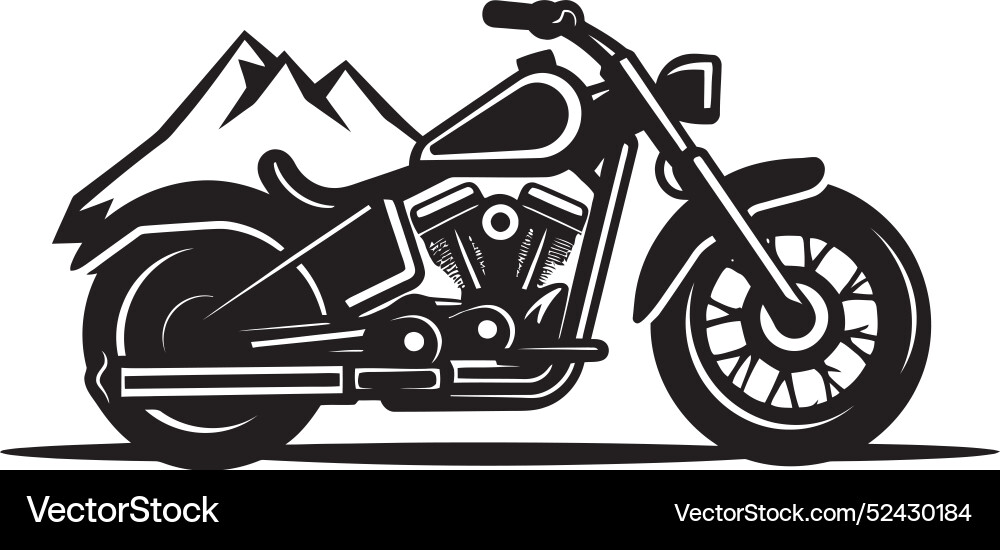 Chopper iconretro moto drawing Royalty Free Vector Image