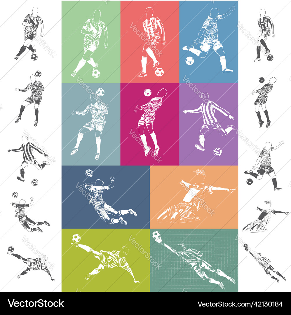 Colorful Football Posters Royalty Free Vector Image