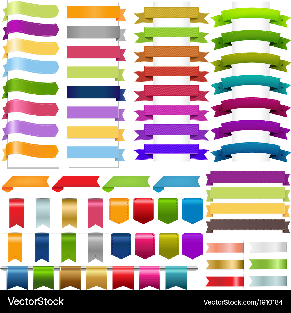 Colorful Ribbon Set Royalty Free Vector Image - VectorStock