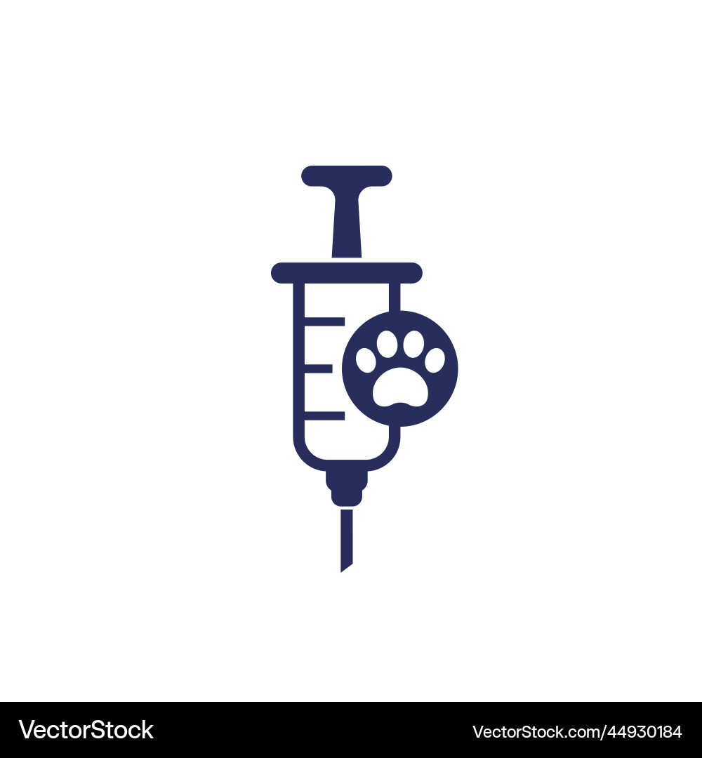 Dog vaccination icon on white Royalty Free Vector Image
