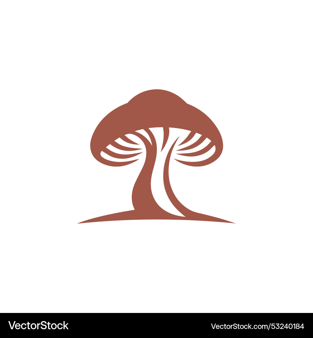 Enchanted cap the mushroom silhouette design Vector Image