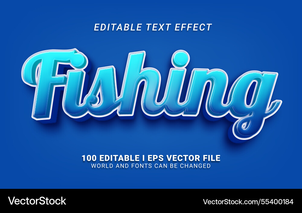 Fishing text effect Royalty Free Vector Image - VectorStock