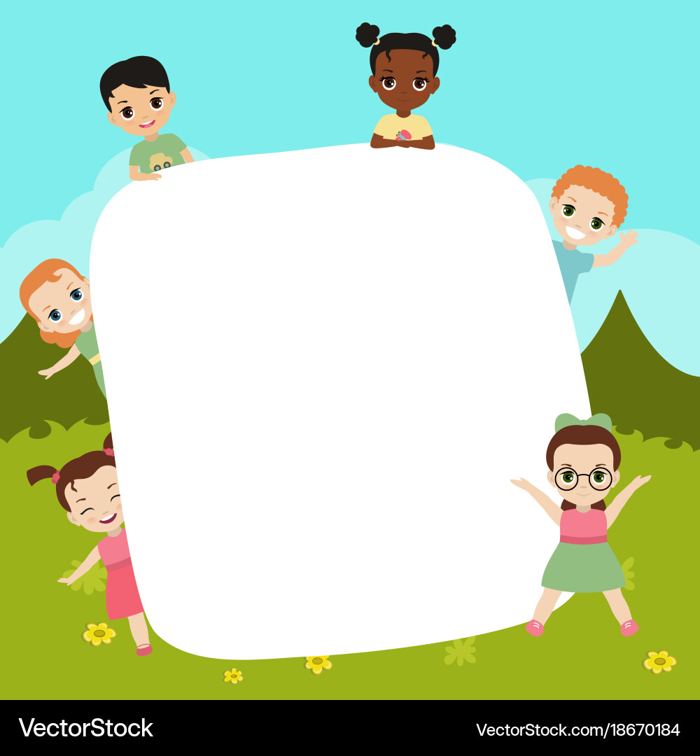 Group of happy children Royalty Free Vector Image