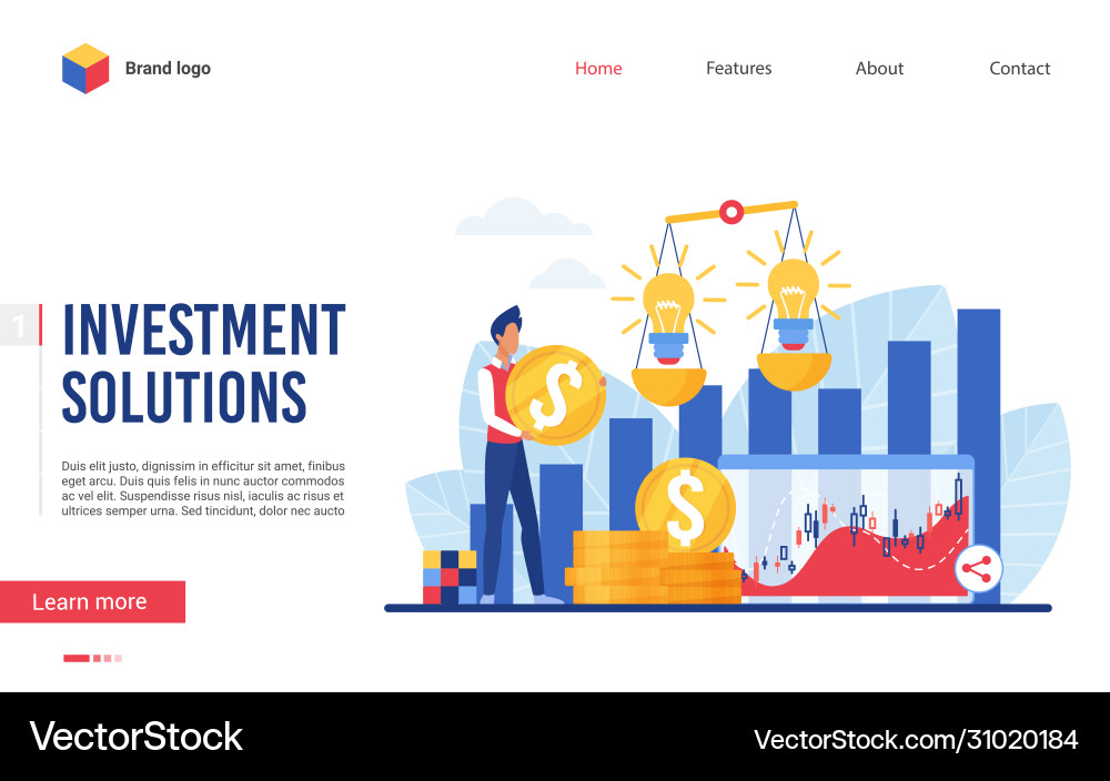 Investment solutions cartoon Royalty Free Vector Image