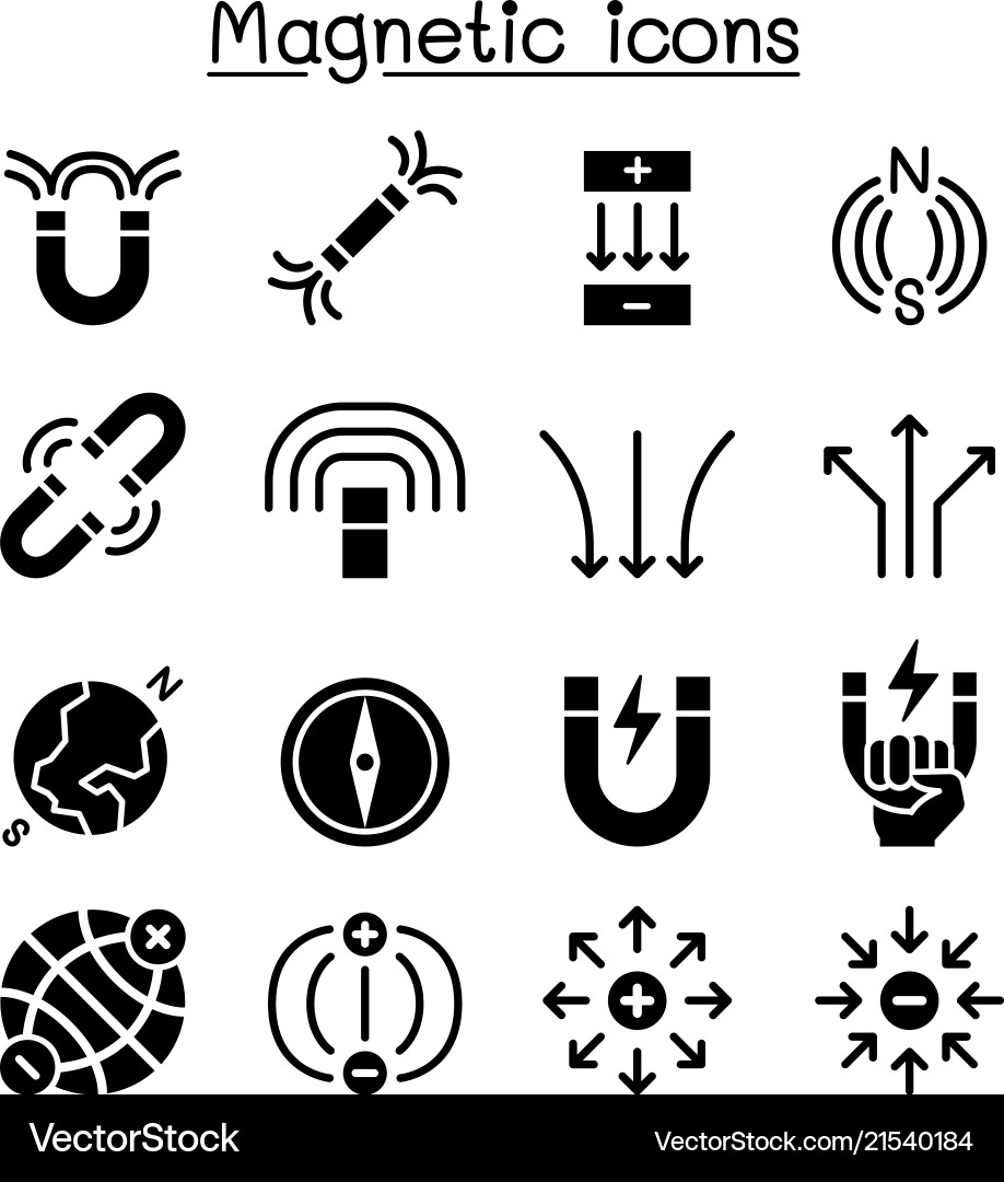 Magnet icon set Royalty Free Vector Image - VectorStock