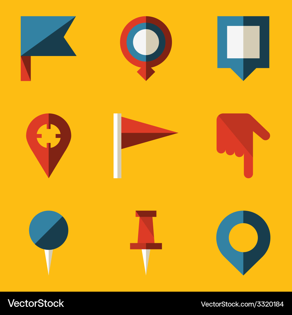 Map Pin Icon Set Royalty Free Vector Image - VectorStock