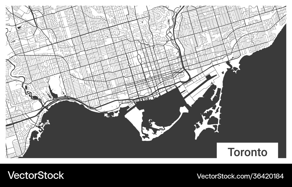 Map toronto city ontario canada horizontal Vector Image