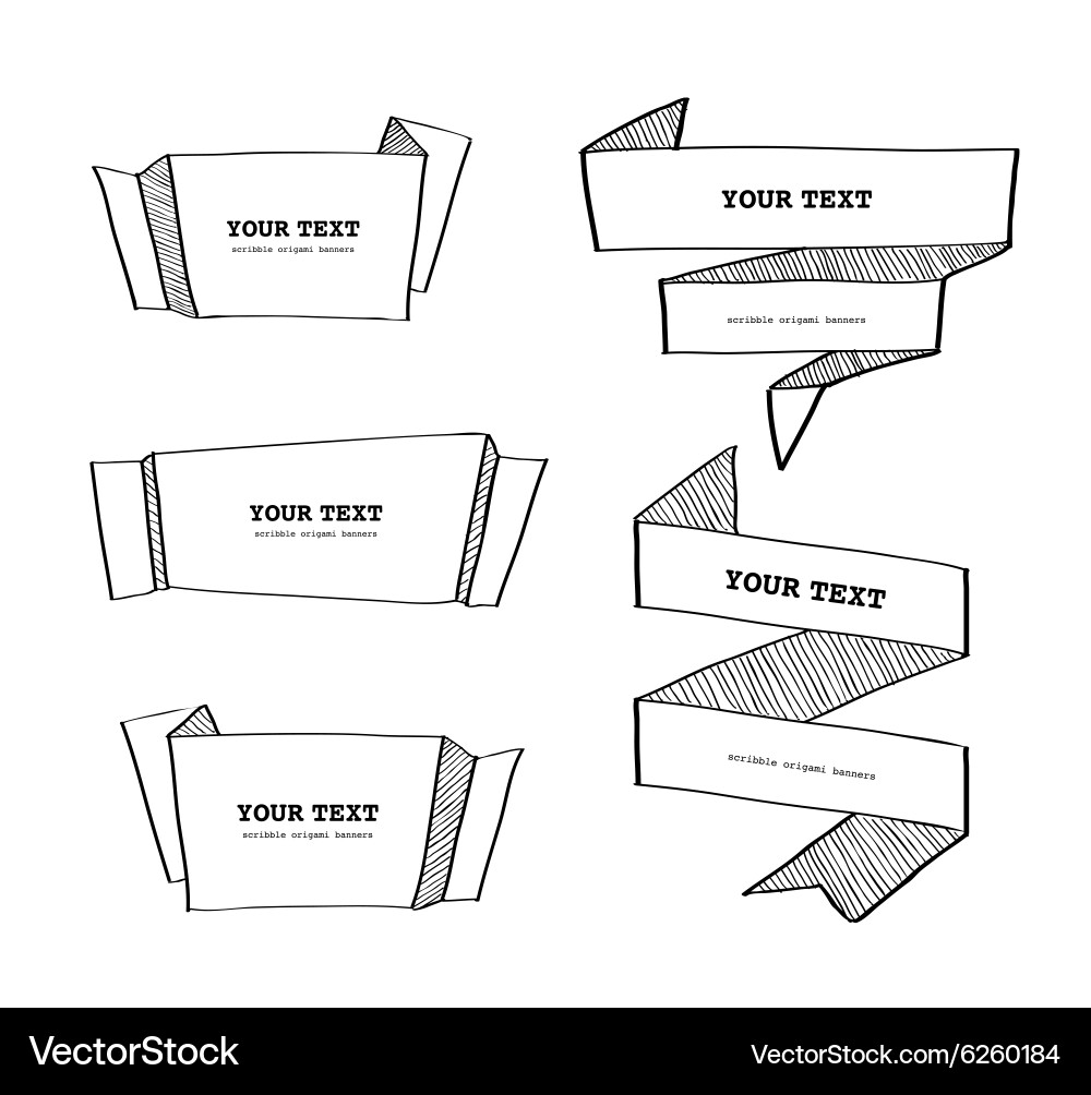 Origami Paper Banner Set Royalty Free Vector Image