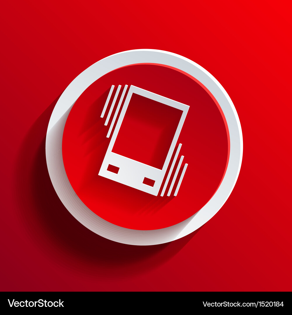 Red Circle Vibration Icon Royalty Free Vector Image