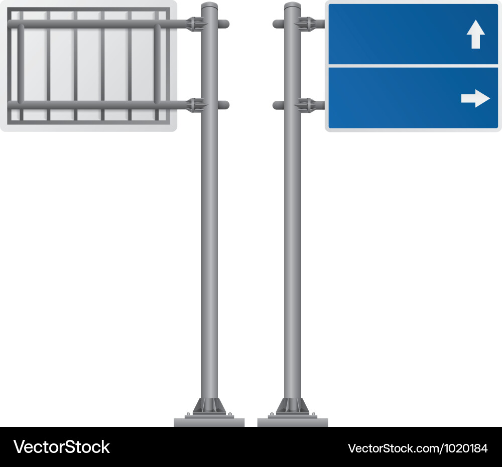 Road signs blue color Royalty Free Vector Image