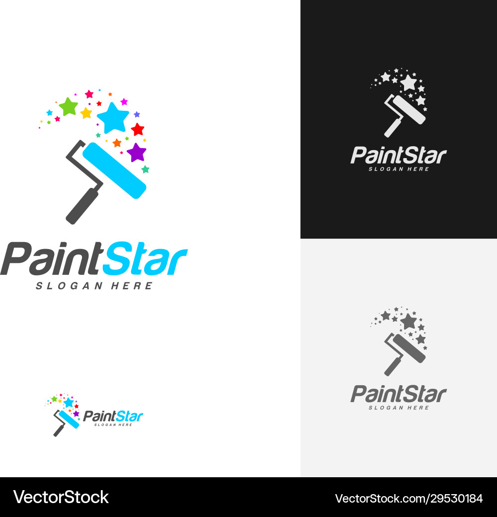 Star paint logo design creative Royalty Free Vector Image