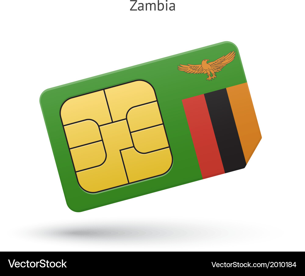 Zambia Mobile SIM Card Royalty Free Vector Image