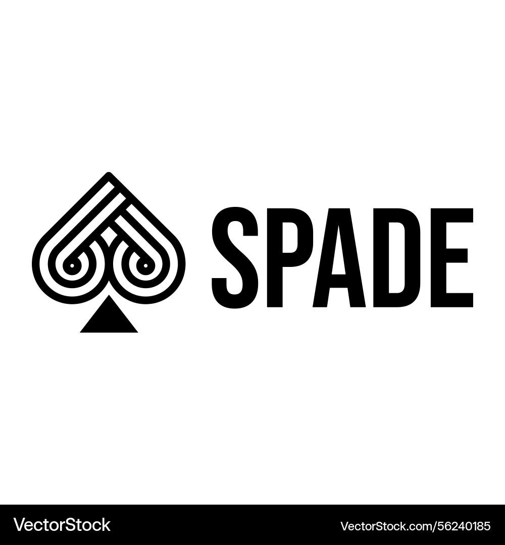 Abstract spade flat minimalist logo design Vector Image