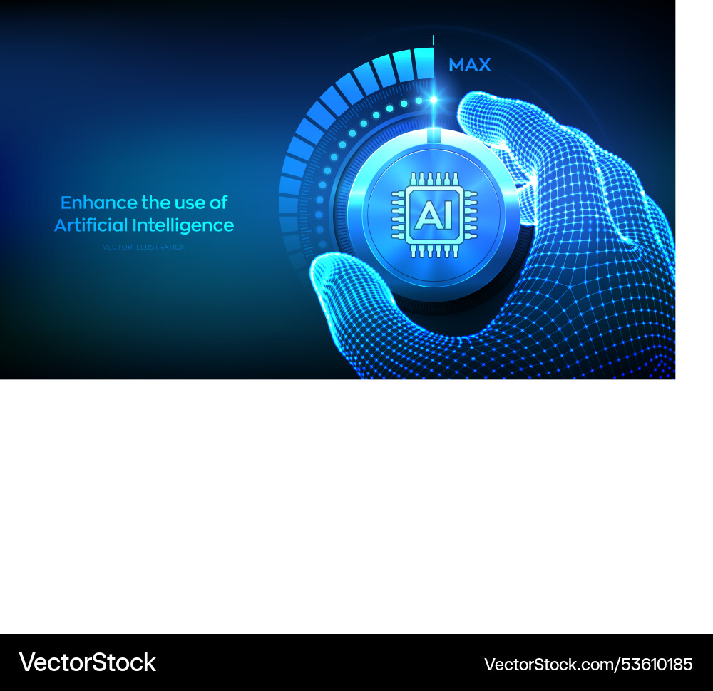 Ai artificial intelligence increase the use Vector Image