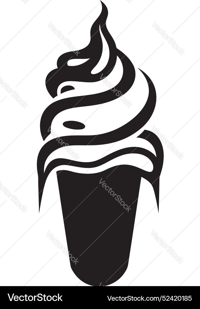 Chilled elegance black cone icon emblem whipped Vector Image