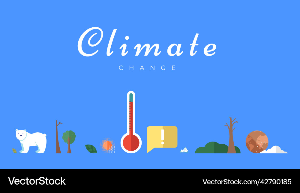 Climate change banner template north pole Vector Image