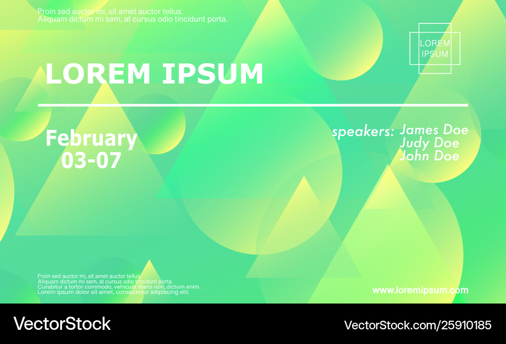 Conference invitation design template Royalty Free Vector