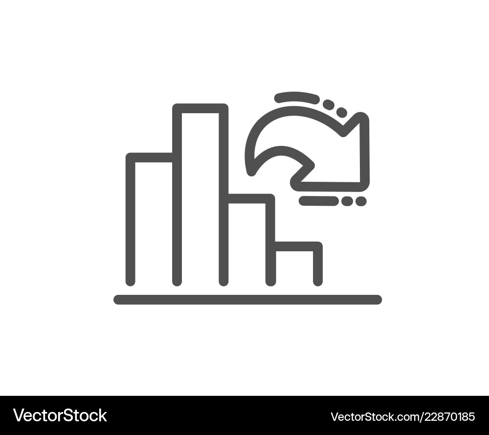 Decreasing graph line icon column chart sign Vector Image