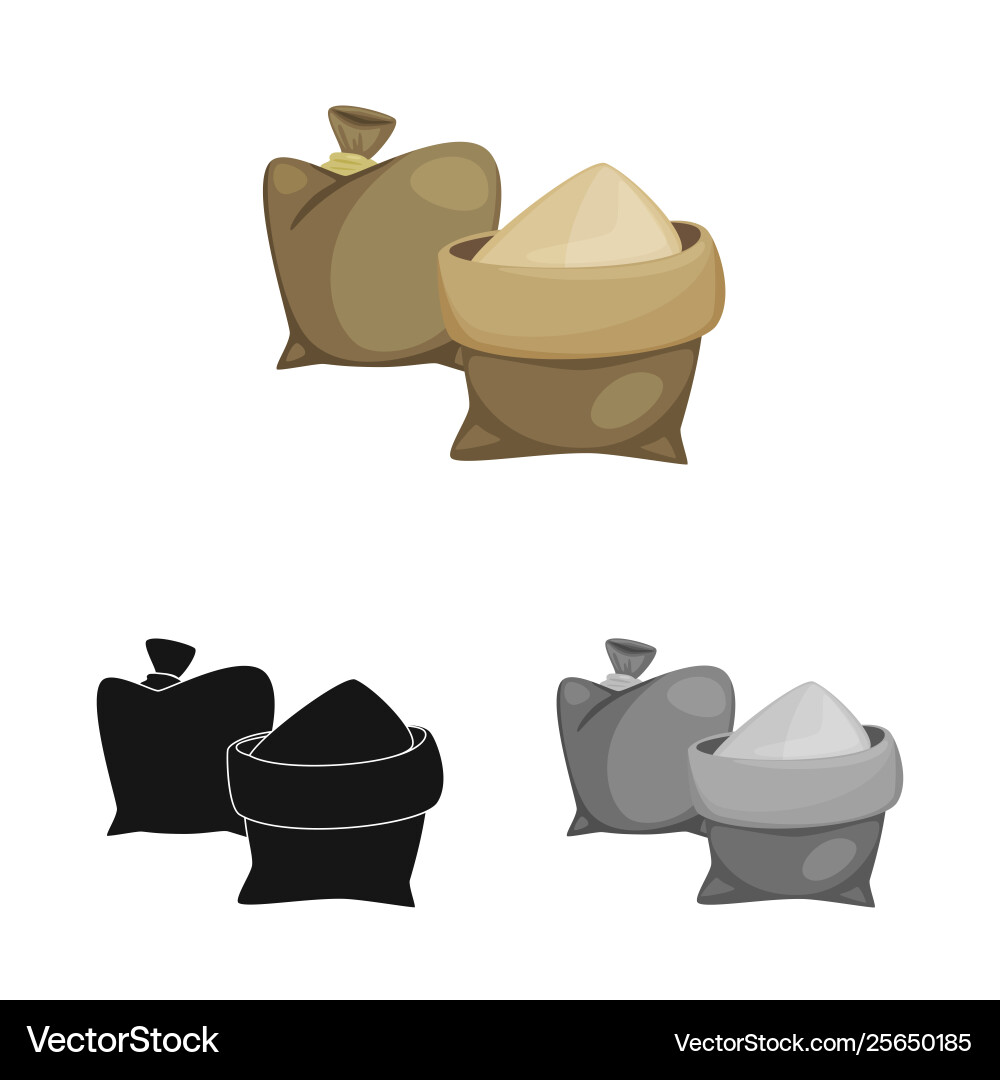 Design bag and sand symbol set Royalty Free Vector Image