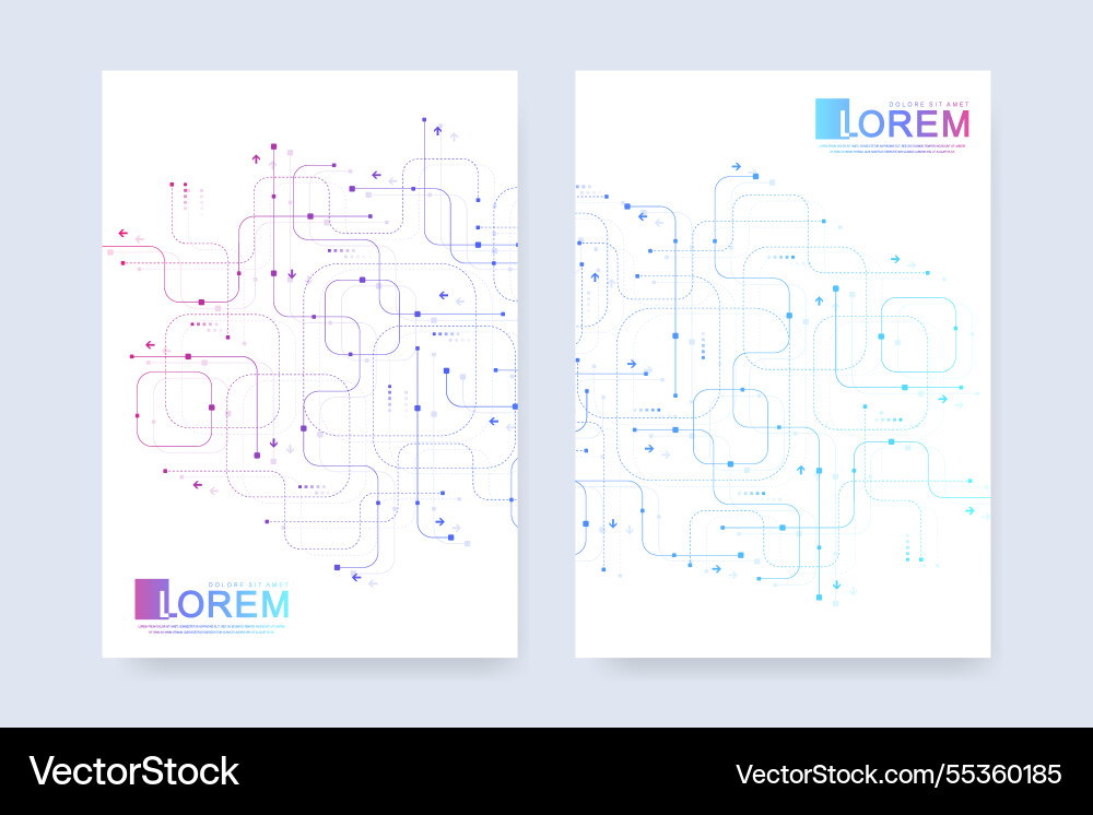 Digital Circuit Network Template Royalty Free Vector Image
