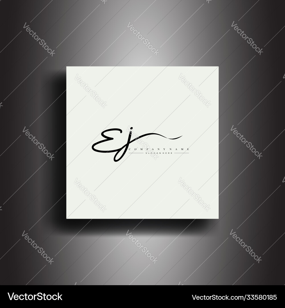 Ej signature style monogramcalligraphic lettering Vector Image