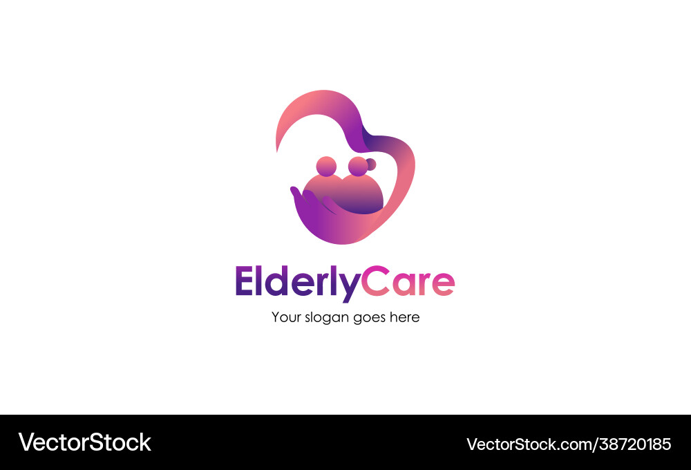 Elderly care logo design best Royalty Free Vector Image