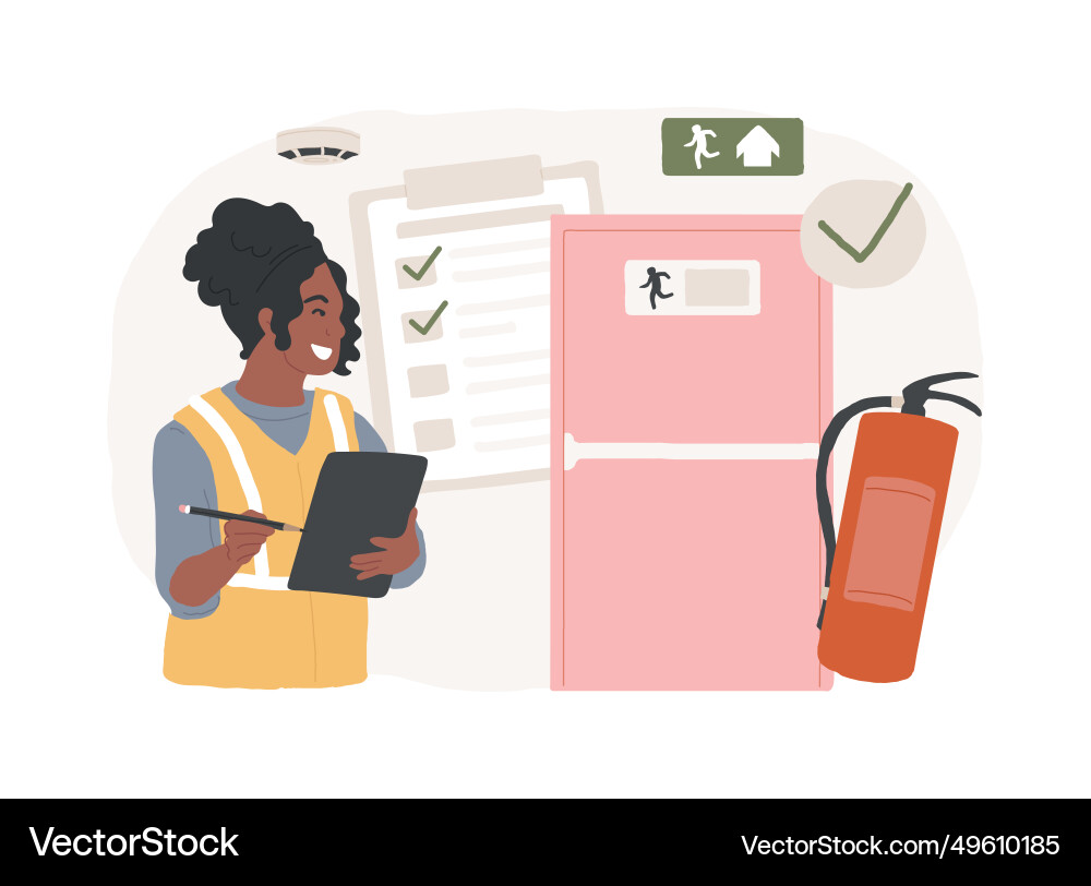 Fire inspection isolated concept Royalty Free Vector Image