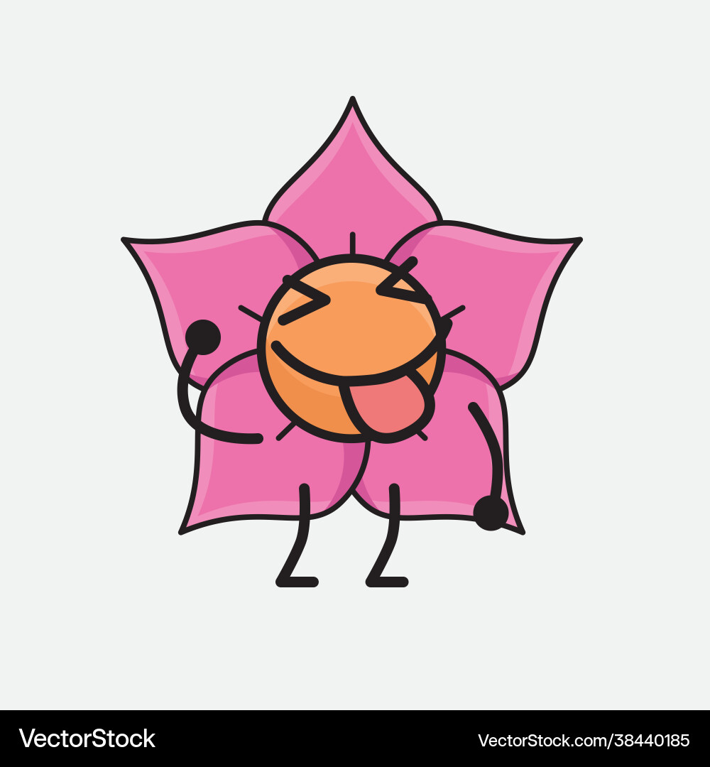 Flower character with cute face simple hands Vector Image