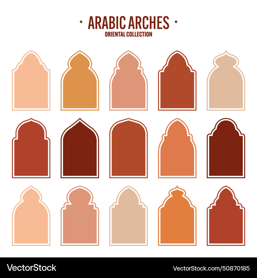 Islamic frames oriental style objects arabic Vector Image