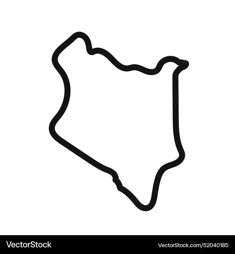 Kenya map icon black and white sign Royalty Free Vector