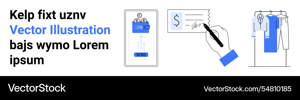 Mobile payment signature verification and online Vector Image