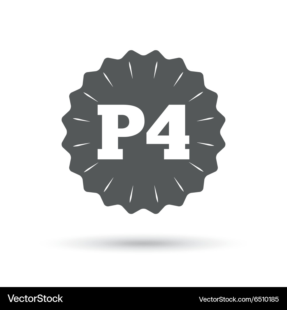Parking fourth floor icon car p4 symbol Royalty Free Vector