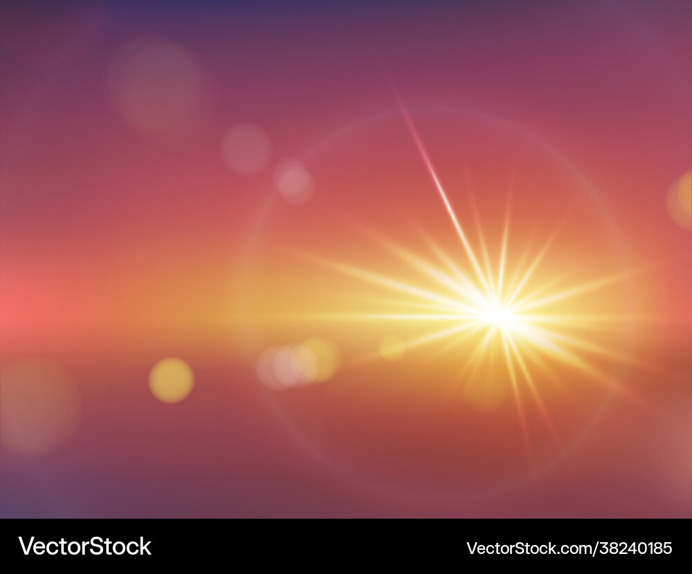 Realistic sunlight effect with blurry bokeh Vector Image