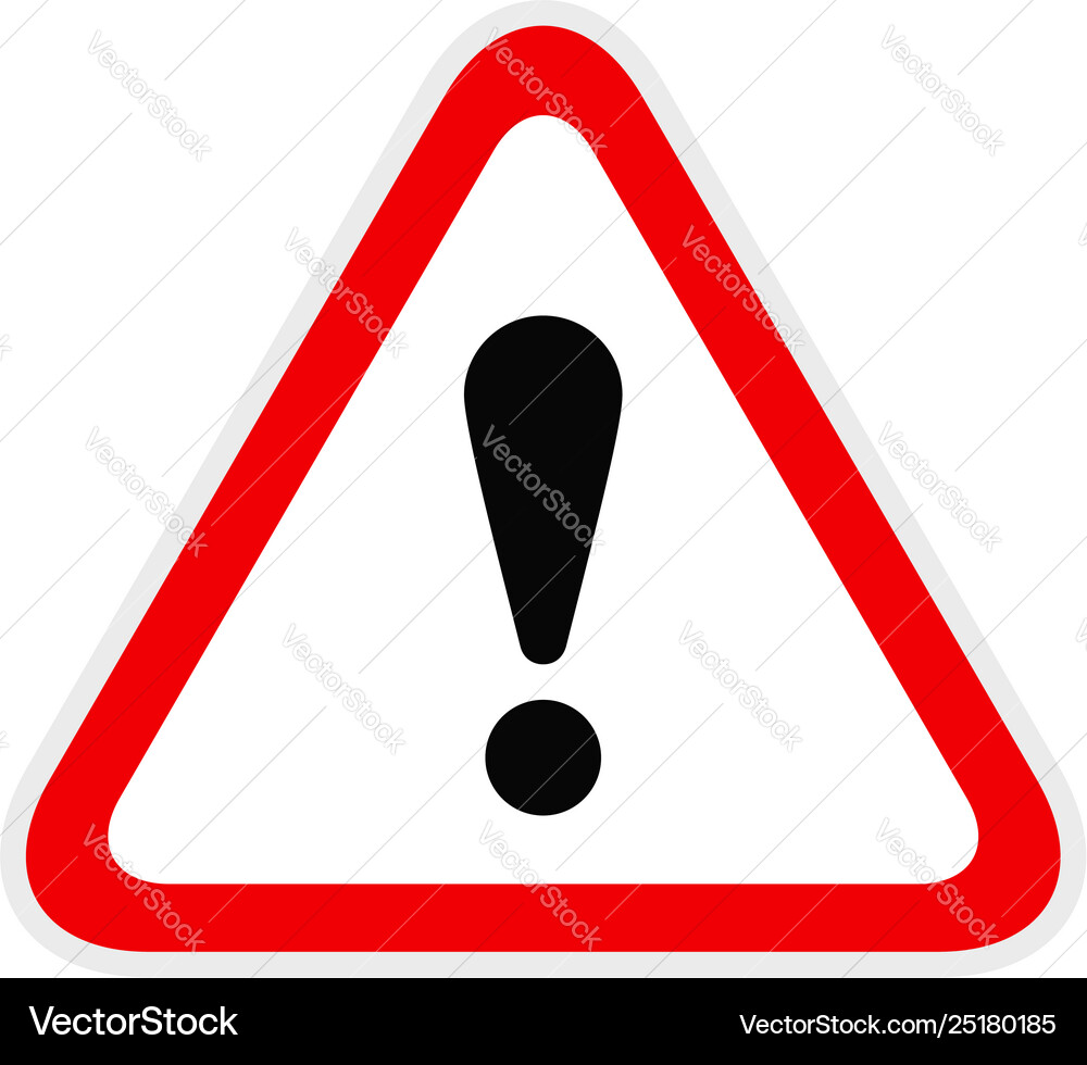 Red Warning Hazard Symbol Royalty Free Vector Image