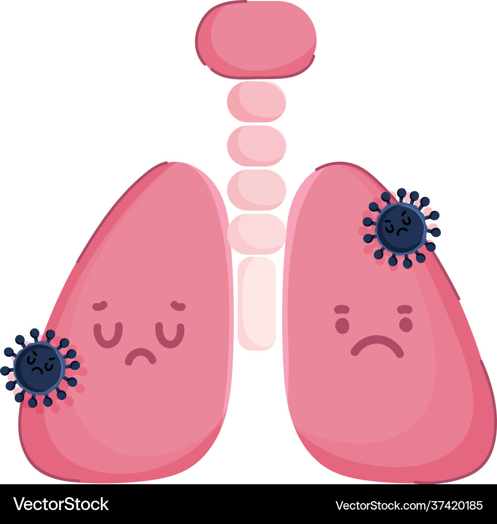Sick lungs cartoon Royalty Free Vector Image - VectorStock