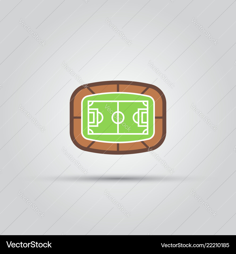 Soccer area stadium top view isolated icon Vector Image