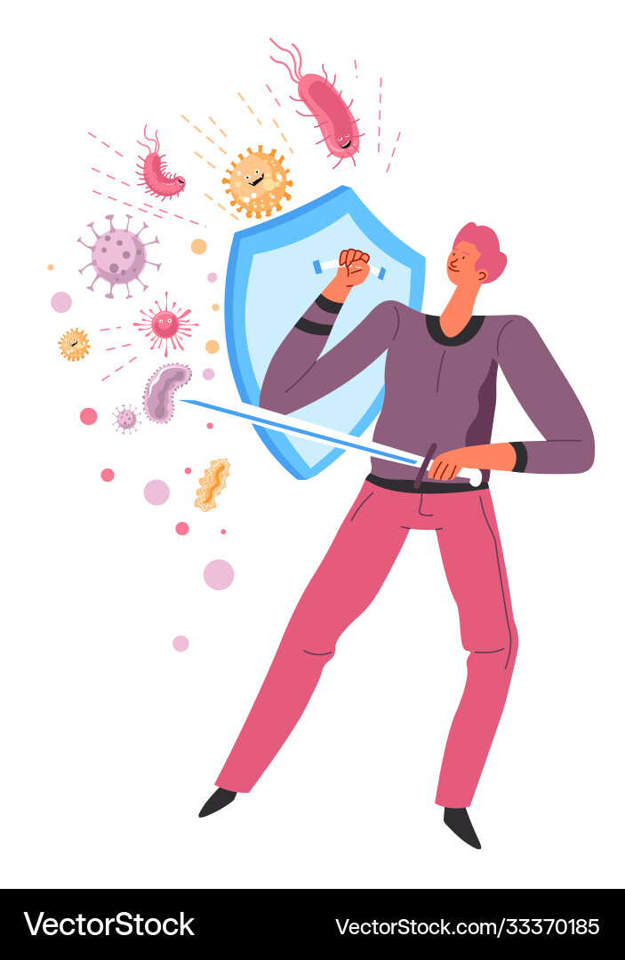 Strengthening immune system protective shield Vector Image